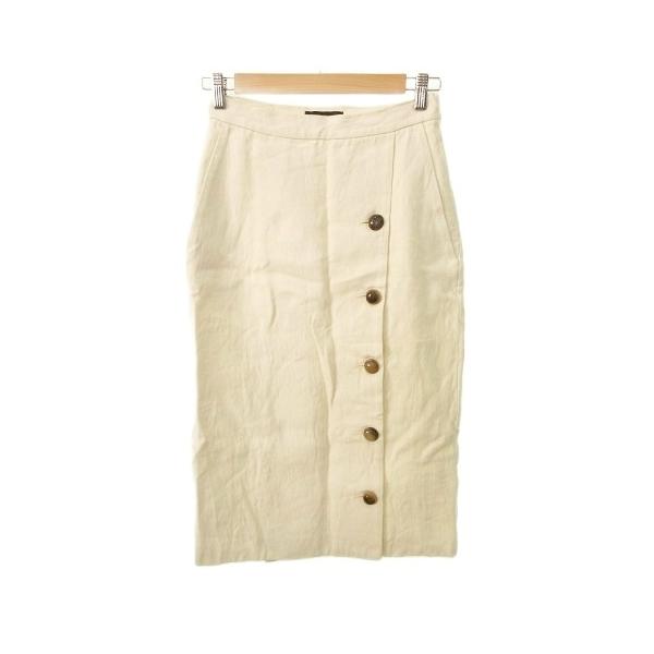 ヴィンカ VINCA リネン フロントボタン スカート ロング 38 アイボリー ■TC レディース【表記サイズ】38【実寸サイズ】ウエスト：66cm　ヒップ：98cm　スカート丈：71cm　-　【素材】添付画像をご確認ください。【色】アイ...