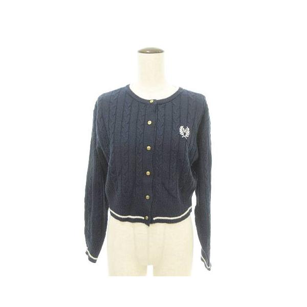 APPORETLE PARLES MARCHES 美品 ニット カーディガン F 紺 ネイビー レディース【表記サイズ】F実寸サイズをご参照ください。【実寸サイズ】肩幅：45cm　身幅：46cm　着丈：41cm　袖丈：51cm　　【素材】ア...