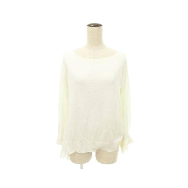 アンソール ENSOR CIVET フリル装飾 アシンメトリー ニット 38 Mサイズ アイボリー ■TC レディース【ブランド】アンソール ENSOR CIVET【表記サイズ】38 Mサイズ【実寸サイズ】身幅：45cm　着丈：52cm　ゆ...