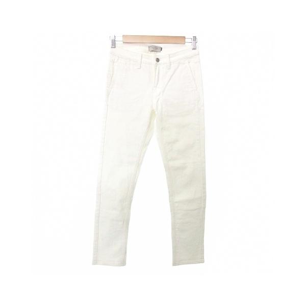 フォンデル VONDEL ホワイト デニム パンツ スリム テーパード ストレッチ 24 S相当 白 ホワイト ■TC A0212 レディース【ブランド】フォンデル VONDEL【表記サイズ】24【実寸サイズ】ウエスト：71cm　もも幅：2...