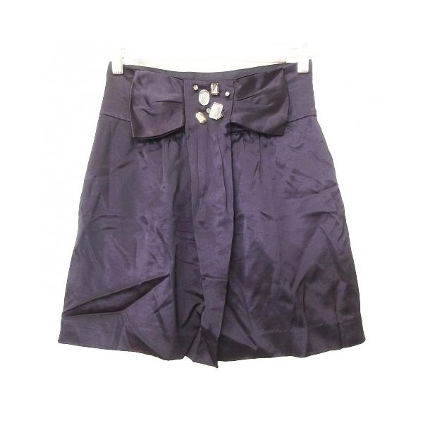 ジュエルチェンジズ Jewel Changes アローズ サテン ビジュー ミニ スカート リボン 36 紫 パープル ■TC レディース【ブランド】ジュエルチェンジズ Jewel Changes アローズ【表記サイズ】36【実寸サイズ】ウ...