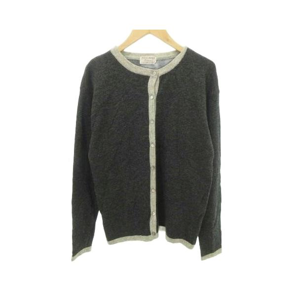 TWO&amp;HALF カーディガン ラムウール 長袖 無地 厚手 フリーサイズ グレー ■TC レディース【表記サイズ】フリーサイズ実寸サイズをご確認ください。【実寸サイズ】肩幅：45cm　身幅：45.5cm　着丈：55.8cm　袖丈：...