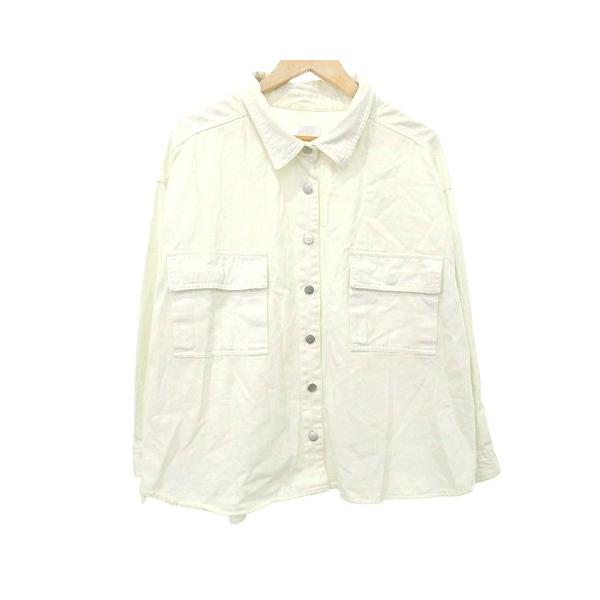 アメリ AMERI デニム ワーク ジャケット 白 ホワイト MMT A0217 レディース【表記サイズ】なし（実寸サイズをご確認ください)【実寸サイズ】肩幅：56.5cm　身幅：65cm　袖丈：47cm　着丈：58cm　　【素材】本体　綿...