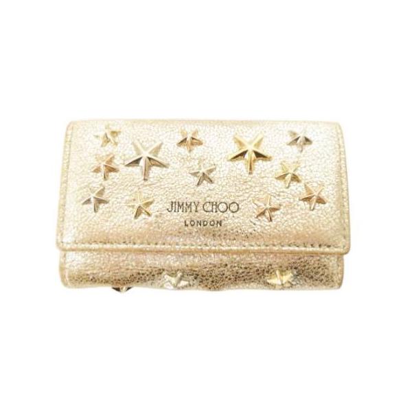 ジミーチュウ JIMMY CHOO 付属品あり NEPTUNE グリッター キーケース スタースタッズ メタリックゴールドカラー 【ブランド】ジミーチュウ JIMMY CHOO【表記サイズ】実寸サイズをご参照ください。【実寸サイズ】ヨコ：7...