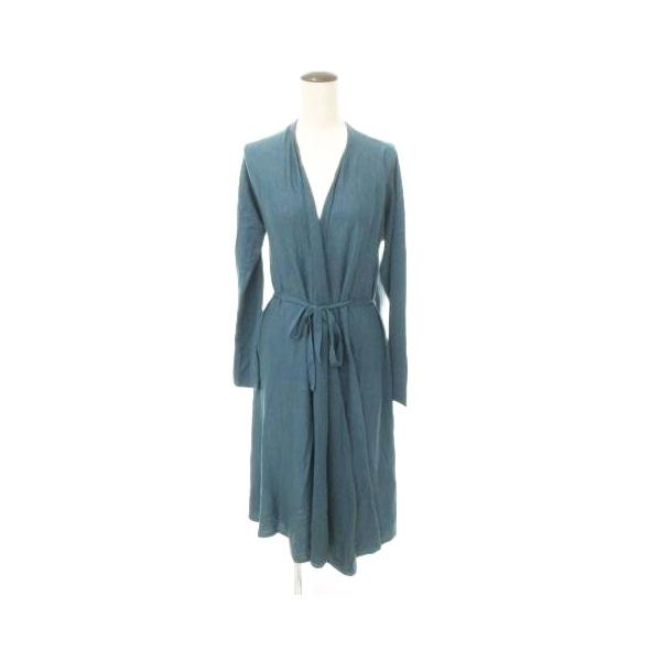 グーコミューン gout commun ロング カーディガン 長袖 無地 薄手 38 Mサイズ ブルーグリーン ■GY47 レディース【ブランド】グーコミューン gout commun【表記サイズ】38Mサイズ【実寸サイズ】肩幅：35.5c...