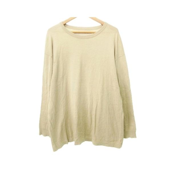 イール EEL MITSUKE KNIT NIGATA ルーズウェイ ニット カットソー クルーネック S ベージュ ■GY47 メンズ【表記サイズ】S【実寸サイズ】肩幅：58cm　身幅：58cm　着丈：68cm　袖丈：50cm　-　【素材...