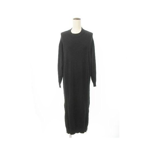 マンゴ　MANGO ニット セーター ワンピース ロング US4 約Sサイズ 黒 ブラック ■GY47 レディース【ブランド】マンゴ　MANGO【表記サイズ】US4約Sサイズ【実寸サイズ】肩幅：48cm　身幅：51cm　袖丈：51cm　総丈...