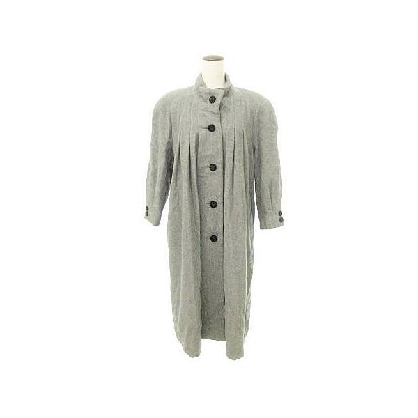 sam sam ウール スタンドカラー コート 日本製 9AR グレー ■GY47 レディース【表記サイズ】9AR Mサイズ ややゆったりめ【実寸サイズ】身幅：65cm　着丈：107cm　ゆき丈：63cm　　【素材】毛90%、ナイロン10%...