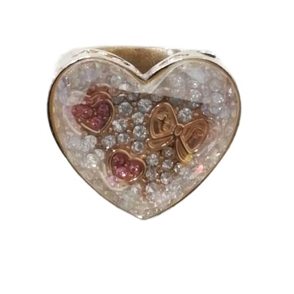 tink pink ティンクピンク ハート カプセルリング 指輪 ラインストーン ゴールドカラー 12号 【実寸サイズ】号数：12号　　【色】ゴールドカラー【状態】君族部分にくすみや小傷がございます。その他に目立ったダメージはなく、問題なく...