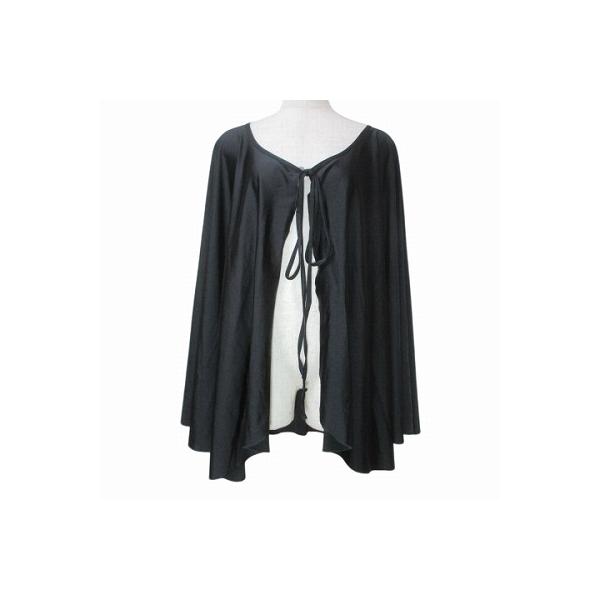 ABRI collection カーディガン ポンチョ風 羽織 ジャージー素材 前結び 黒 ブラック X レディース【表記サイズ】サイズ表記がございません。実寸サイズをご参照ください。【実寸サイズ】身幅：-cm　総丈：61cm　　【素材】綿...