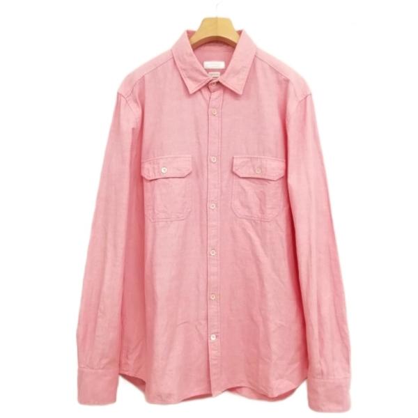 GLANSHIRT グランシャツ 5XCL00 G658A 001 コットン シャツ 長袖 42 / 16.5 ピンク メンズ【表記サイズ】42 / 16.5【実寸サイズ】肩幅：46cm　身幅：56cm　着丈：80cm　袖丈：69cm　　【...