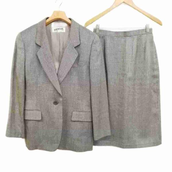 Bill blass ヴィンテージ レトロ スカート スーツ セットアップ 美品 11 グレージュ系 レディース【表記サイズ】11【実寸サイズ】ジャケット 肩幅：43cm　ジャケット 身幅：52cm　ジャケット 袖丈：57cm　ジャケット ...