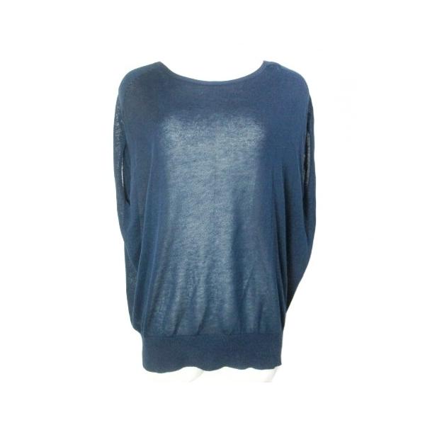 Clothing ISETAN MITSUKOSHI クロージング イセタンミツコシ ニット カットソー プルオーバー ノースリーブ 薄手 コットン アセテート M 紺【実寸サイズ】身幅：47cm　総丈：55cm　　【素材】コットン55%、...