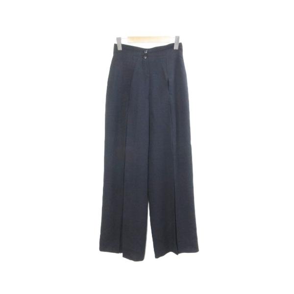 Maska ワイドパンツ インバーテッドプリーツ バージンウール イタリア製 I40 日本サイズM相当 紺 ネイビー /X レディース【表記サイズ】日本サイズM相当I40F38D36GB10B・S36USA6実寸サイズをご参照ください。【実...