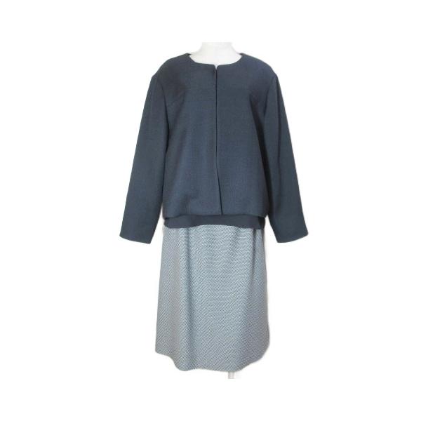 アンフィニ INFINE 美品 大きいサイズ セットアップ フォーマル セレモニースーツ 3点セット ブラウス ノーカラージャケット スカート【表記サイズ】15(XL相当)【実寸サイズ】ジャケット 肩幅：43cm　ジャケット 身幅：54cm...