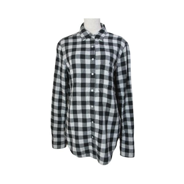 ラグ&amp;ボーン RAG&amp;BONE JEAN ダブルガーゼシャツ 長袖 ギンガムチェック S P ブラック ホワイト /X レディース【ブランド】ラグ&amp;ボーン RAG&amp;BONE【表記サイズ】S P【実寸サイズ】肩...