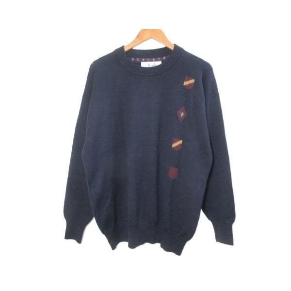 プリングル Pringle セーター ニット 英国製 長袖 プルオーバー 厚手 ウール 刺? M 紺 ネイビー /X メンズ【ブランド】プリングル Pringle【表記サイズ】M【実寸サイズ】肩幅：56cm　身幅：58cm　着丈：65cm　...