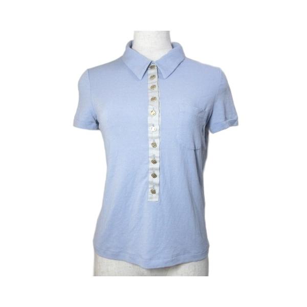 サルヴァトーレフェラガモ カットソー シャツ ヴァラボタン プルオーバー 半袖 ラメ 日本サイズL相当 I44 US10 F42 D40 ライトブルー【ブランド】サルヴァトーレフェラガモ Salvatore Ferragamo【表記サイズ】...