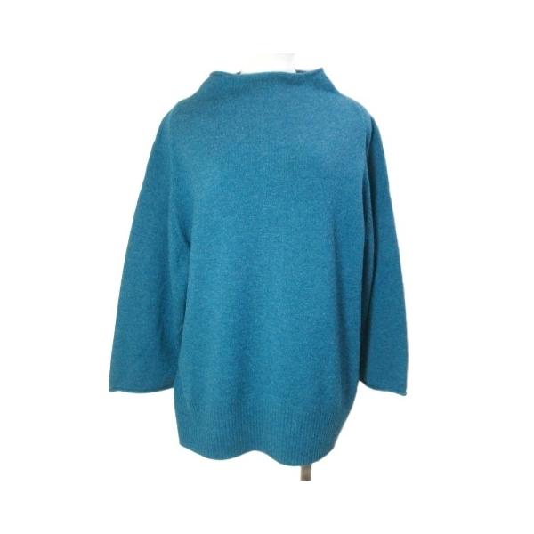 クオドロ margini e vuote マルジニエボーテ ニット セーター プルオーバー 長袖 モックネック ウール 厚手 ブルー系 /X レディース【ブランド】クオドロ quadro【表記サイズ】サイズ表記がございません。実寸サイズをご...
