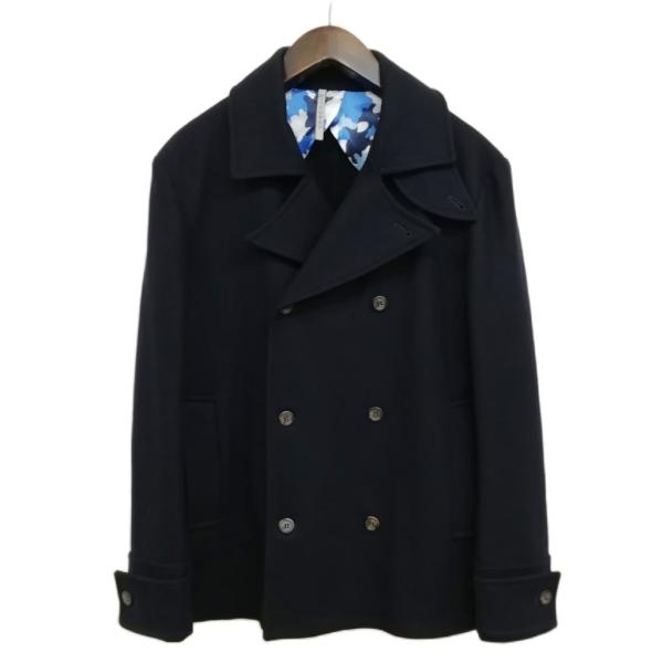 コロリオ Coroglio ウール カシミヤ ピーコート 美品 46 ダークネイビー メンズ【表記サイズ】46【実寸サイズ】肩幅：46cm　身幅：52cm　着丈：69cm　袖丈：60cm　　【色】ダークネイビー【状態】使用感が少なく、状態の...