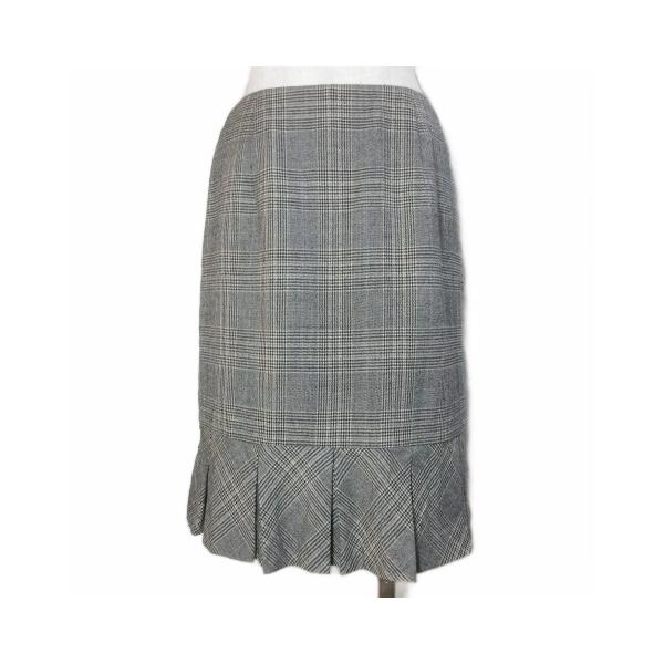 エムズグレイシー M'S GRACY グレンチェックスカート EA-827704 ひざ丈 裾タックフレア ウール ラメ 38 M相当 グレー系 /X レディース【ブランド】エムズグレイシー M'S GRACY【表記サイズ】38(M相当)【実...