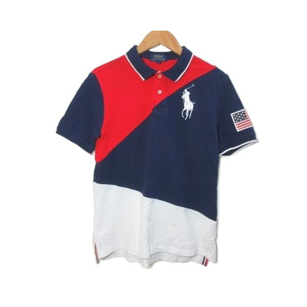 ポロ ラルフローレン キッズ ビッグポニー ポロシャツ 半袖 ワッペン 男の子 M 10-12 150cm ネイビー レッド ホワイト /X キッズ【ブランド】ポロ ラルフローレン POLO RALPH LAUREN【表記サイズ】M(10-...