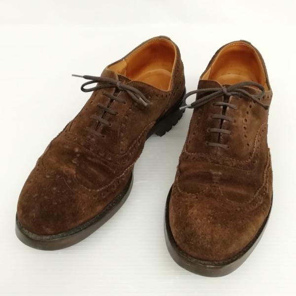 Hand benched hand finished by craftsmen スウェード メダリオン ウイングチップ シューズ 9.5 ブラウン メンズ【表記サイズ】UK/9.5・おそらく上記サイズになるかと思います、28〜28.5cm相...