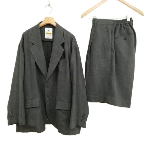 メゾンスペシャル MAISON SPECIAL 11251111603 / 11251461221 Triacetate Prime セットアップ テーラード ジャケット ショート パンツ 美品 0 チャコール メンズ【ブランド】メゾンスペ...