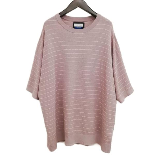 メゾンスペシャル MAISON SPECIAL 11251361206 Prime-Over Sheer Border Short Sleeve Crew Neck Knit T-Shirt ボーダー ニット Tシャツ 美品 2【ブランド】...