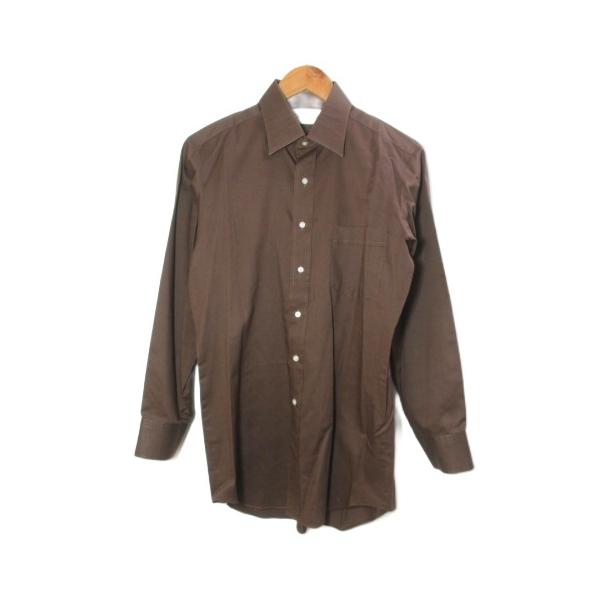 オスカーデラレンタ Oscar de la Renta シャツ 長袖 日本製 無地 胸ポケット M 茶 ブラウン /X メンズ【表記サイズ】サイズ表記がございません。実寸サイズをご参照ください。【実寸サイズ】肩幅：42cm　身幅：47cm　...