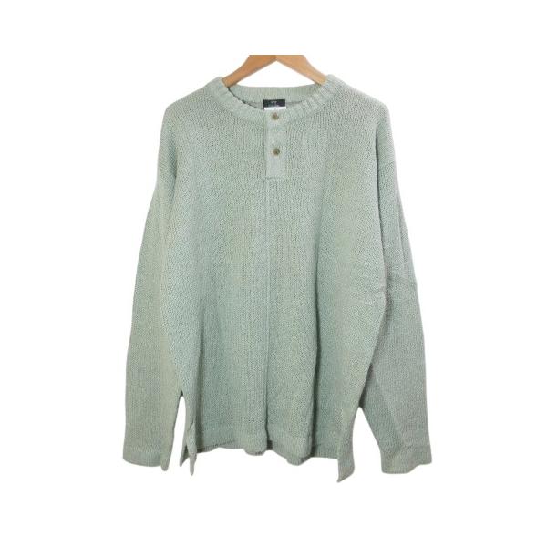 未使用品 エンスウィート レナウン タグ付き ニット セーター リネンコットン 長袖 プルオーバー ヘンリーネック L 緑 グリーン /X【ブランド】エンスウィート レナウン ensuite【表記サイズ】L【実寸サイズ】肩幅：52cm　身幅...