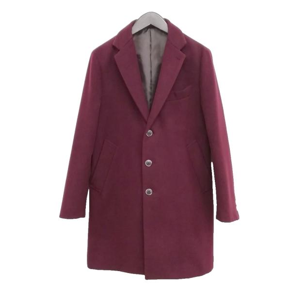 メンズメルローズ MEN'S MELROSE チェスターコート 3 バーガンディー系 メンズ【ブランド】メンズメルローズ MEN'S MELROSE【表記サイズ】3【実寸サイズ】肩幅：42cm　身幅：52cm　着丈：88cm　袖丈：60cm...