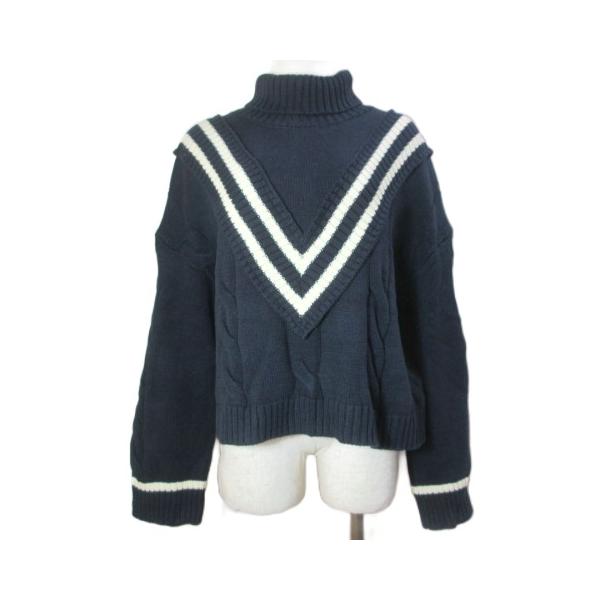 マウジー HI NECKED TILDEN チルデンニット 010FAH70-6530 セーター 長袖 ハイネック タートルネック ケーブル プルオーバー 厚手 【ブランド】マウジー MOUSSY【表記サイズ】フリー【実寸サイズ】肩幅：60...