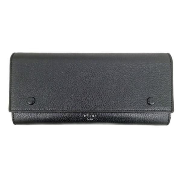 セリーヌ CELINE ラージ フラップ マルチファンクション 長財布 レザー 黒 ブラック メンズ レディース【ブランド】セリーヌ CELINE【実寸サイズ】ヨコ：19.5cm　タテ：9.5cm　マチ：約3cm　　【素材】レザー【色】黒 ...