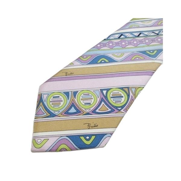エミリオプッチ EMILIO PUCCI FIRENZE ネクタイ レギュラータイ シルク 総柄 ビジネス マルチカラー /X メンズ【ブランド】エミリオプッチ EMILIO PUCCI【実寸サイズ】大剣幅 8.5cm　全長 151.5cm...