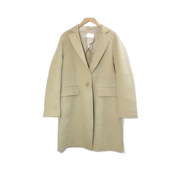 バジーレ BASILE 28 チェスターコート ロング ウール 背抜き 大きいサイズ 42 LL相当 ベージュ /X レディース【ブランド】バジーレ BASILE 28【表記サイズ】42(LL相当)【実寸サイズ】肩幅：39cm　身幅：50c...