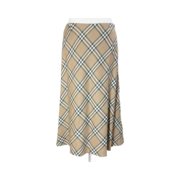 バーバリー ロンドン BURBERRY LONDON ノバチェックスカート フレア ミディ丈 ウール 38 M相当 ベージュ系 /X レディース【ブランド】バーバリー ロンドン BURBERRY LONDON【表記サイズ】38(M相当)【実...