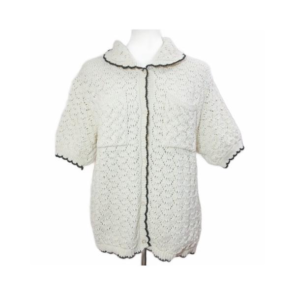 ザラ ZARA ポロニット カーディガン ジャケット 半袖 スカラップ 子供服 女の子 13/14 162cm キッズ エクリュ /X キッズ【ブランド】ザラ ZARA【表記サイズ】13/14 162cm【実寸サイズ】肩幅：45cm　身幅：...