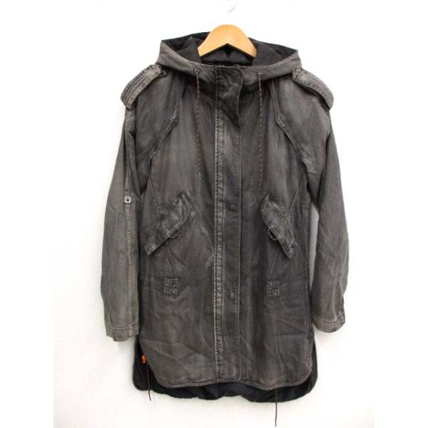 フィフティーファイブディーエスエル 55DSL ウォッシュ加工 ミリタリー モッズコート XXS  レディース【ブランド】フィフティーファイブディーエスエル 55DSL【表記サイズ】XXS【実寸サイズ】身幅：45cm　袖丈：45 (脇下採寸...