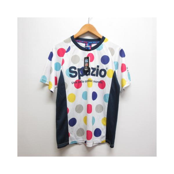 未使用品 スパッツィオ SPAZIO BENE A DESIGN フットサル プラクティス シャツ S 白 ホワイト 半袖 ドット柄 GE-0357 タグ付き【表記サイズ】S【実寸サイズ】身幅：47cm　着丈：64cm　ゆき丈：40cm　　...