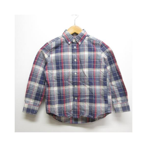 ラルフローレン RALPH LAUREN 子供服 チェック柄 長袖 ボタンダウン シャツ 120 ネイビー系 コットン 正規品 キッズ【ブランド】ラルフローレン RALPH LAUREN【表記サイズ】6120/60【実寸サイズ】肩幅：30c...