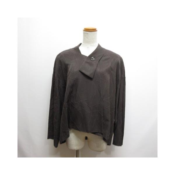 ケイコキシ KEIKO KISHI by nosh 刺繍 デザイン ジャケット 茶 ブラウン 肩パッド 日本製 レディース【ブランド】ケイコキシ KEIKO KISHI by nosh【表記サイズ】表記なし【実寸サイズ】身幅：63cm　着丈...