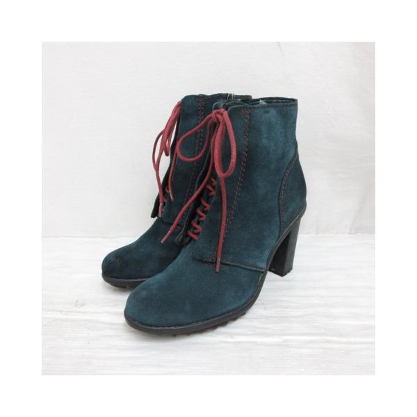 クラークス clarks Somerset スエード ショート ブーツ 23.5cm 緑 グリーン 靴 シューズ サイドファスナー レースアップ レディース【ブランド】クラークス clarks【表記サイズ】23.5UK 4 1/2【実寸サイ...