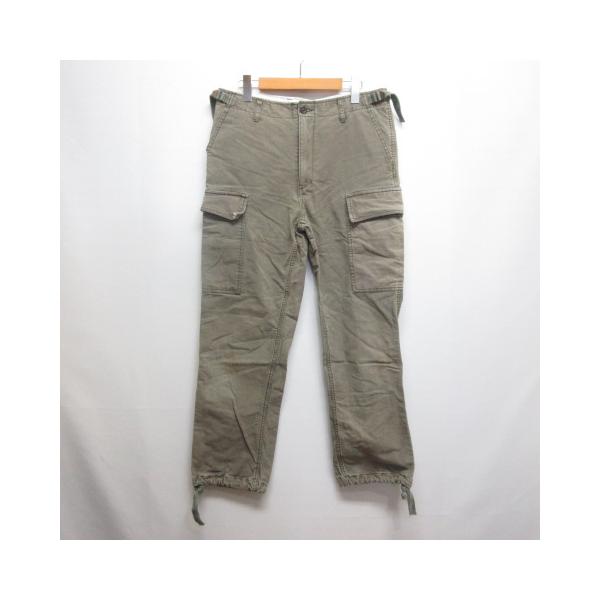 アサノハ Asanoha カーゴ ジョガー パンツ 1 薄カーキ コットン ジッパーフライ 裾ドロスト メンズ【ブランド】アサノハ Asanoha【表記サイズ】1【実寸サイズ】ウエスト：82cm　もも幅：29cm　裾幅：19.5cm　股上：...