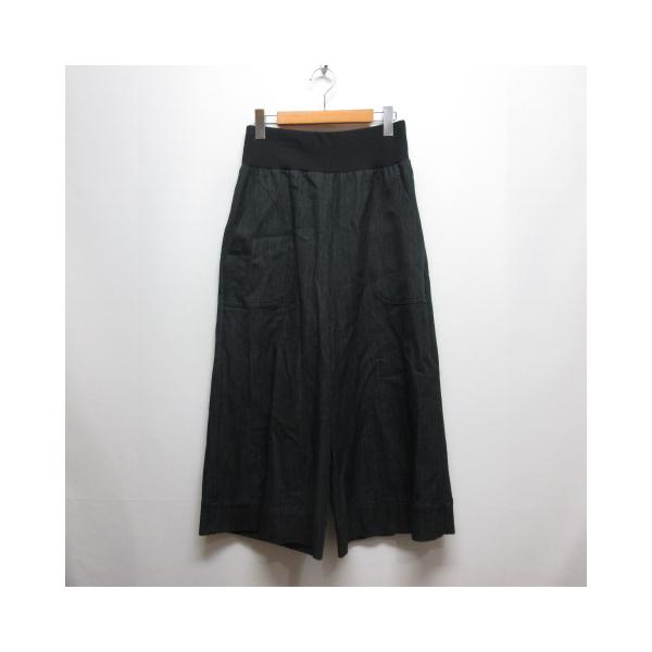 フレスキュート fre.s.cute 美品 ウエストリブ ワイド パンツ 40 チャコールグレー レディース【表記サイズ】40【実寸サイズ】ウエスト：62-74cm　もも幅：33cm　裾幅：32cm　股上：43.5cm　股下：45.5cm　...