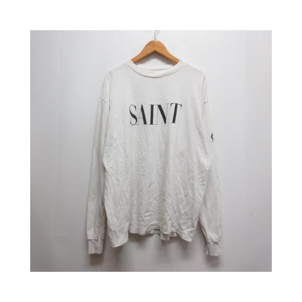 セントマイケル SAINTMICHAEL 25SS SAINT 666 LS TEE 長袖 Tシャツ ロゴプリント M オフホワイト SM-HR8-0000-035 ヴィンテージ加工 ☆AA★【ブランド】セントマイケル SAINTMICHA...