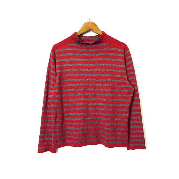 Ragazze ニット セーター ボーダー ボトルネック ハイネック ストレッチ 長袖 M 赤 レッド グレー レディース【表記サイズ】表記なし※M位のサイズ感になります。(実寸サイズのご確認をお願い致します。)【実寸サイズ】肩幅：39cm...