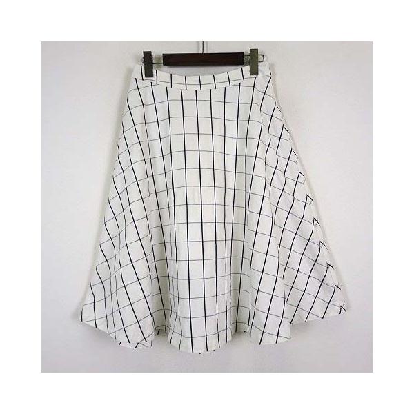 グリーンレーベルリラクシング ユナイテッドアローズ green label relaxing sporting&amp;style スカート フレア グラフチェック ひざ丈M 白 黒【ブランド】グリーンレーベルリラクシング ユナイテッドアロ...