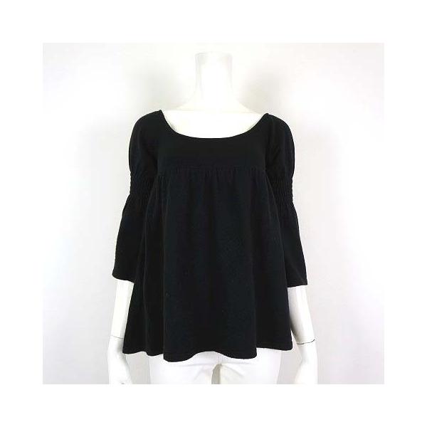 dix-huit age ニット セーター フレア ギャザー バック オープン リボン ベルスリーブ 7分袖 M 黒 ブラック レディース【表記サイズ】表記なし※M位のサイズ感になります。(実寸サイズのご確認をお願い致します。)【実寸サイズ...