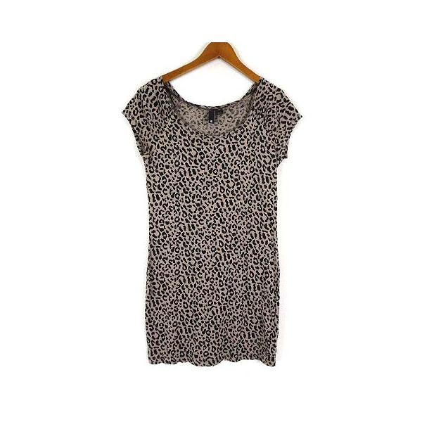 エイチ&amp;エム H&amp;M DIVIDED カットソー ワンピース ヒョウ柄 レオパード コットン フレンチスリーブ M モカブラウン 茶 黒 ブラック【ブランド】エイチ&amp;エム H&amp;M【表記サイズ】6※M位のサイズ...